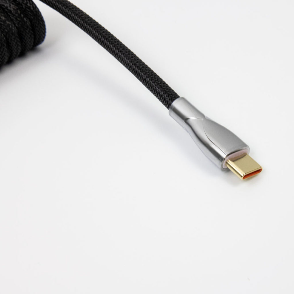 Black Coiled USB C cable with Aviator Connectors | Flashquark ...